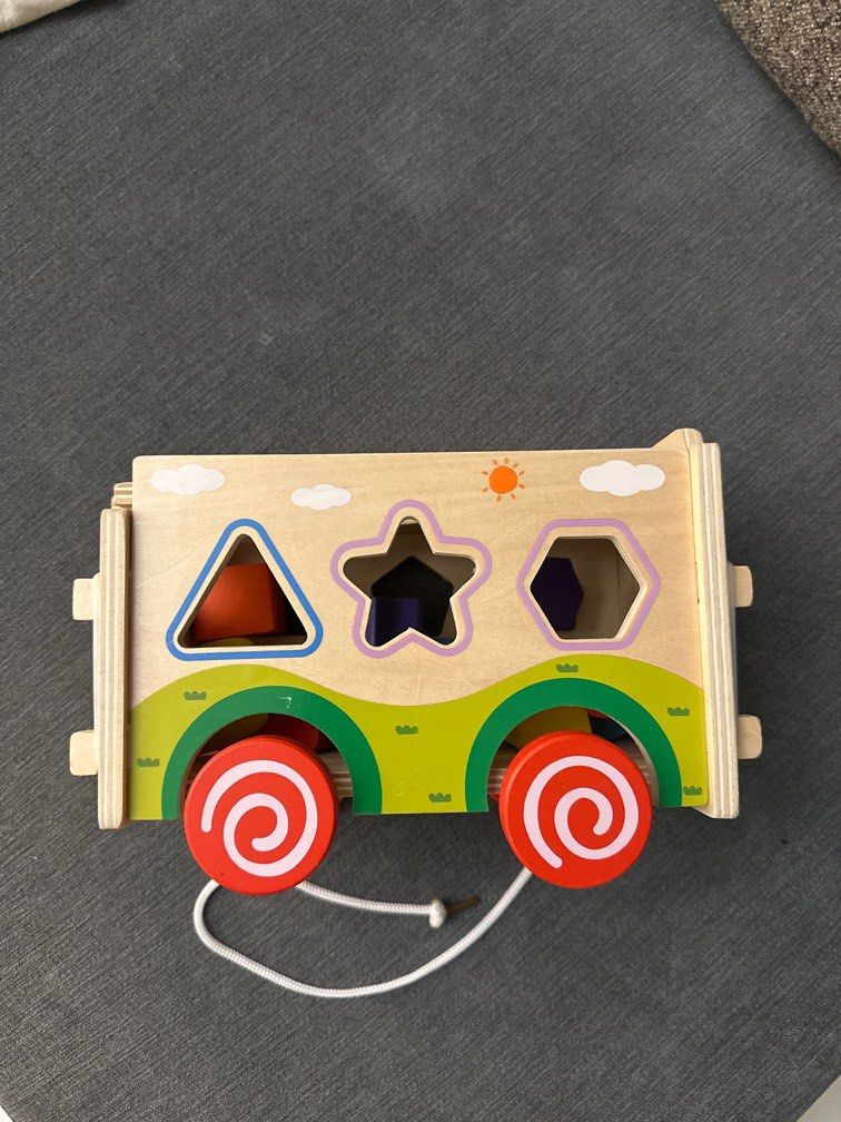 WOODEN BLOCK BUS TOY, Babies & Kids, Infant Playtime on Carousell