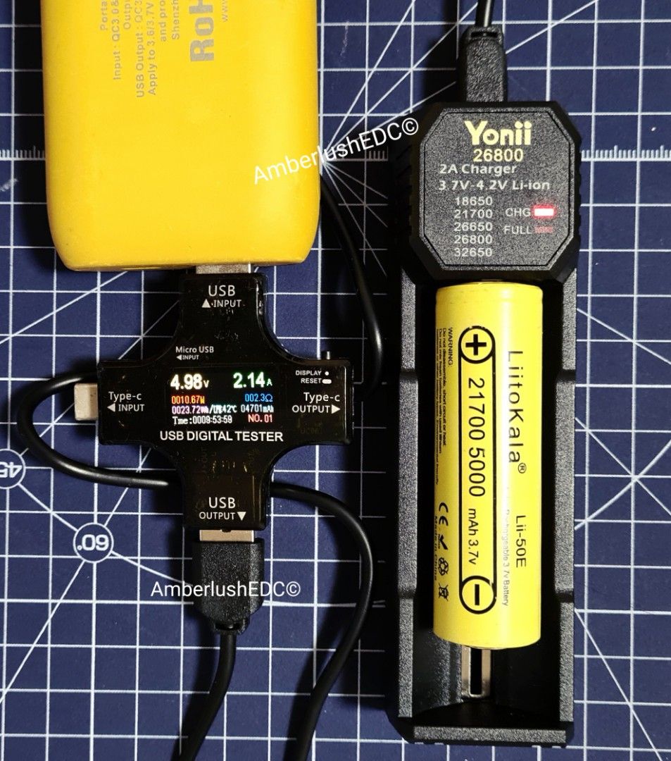 Yonii 26800 Single slot 2A Fast USB-C 3.6V 3.7V Li-ion Battery Charger ...