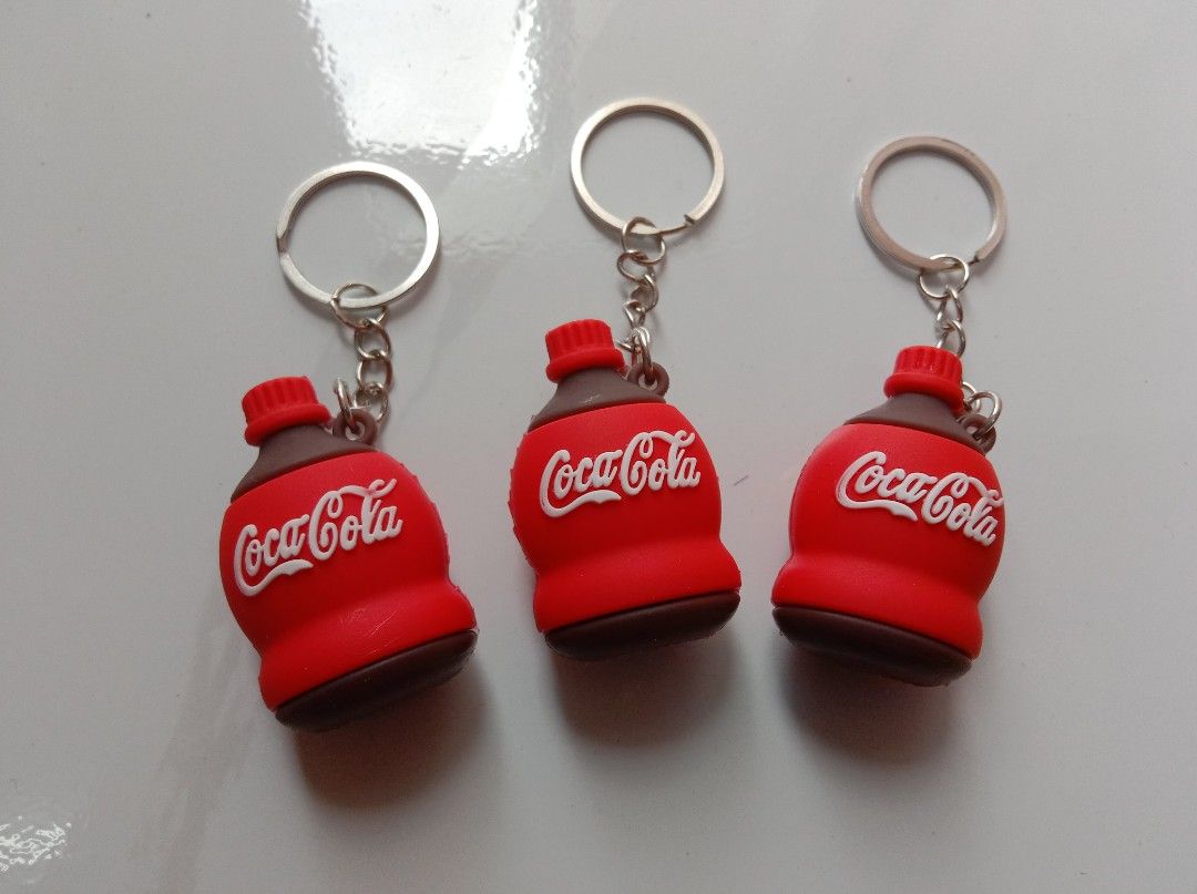 (3 pieces) Coca Cola Coke Rubber Keychain, Hobbies & Toys, Collectibles ...