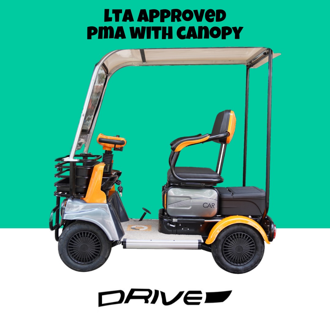 4 Wheel PMA 48V 20Ah 800W w/ Canopy Shelter LTA Approved Auto Braking ...