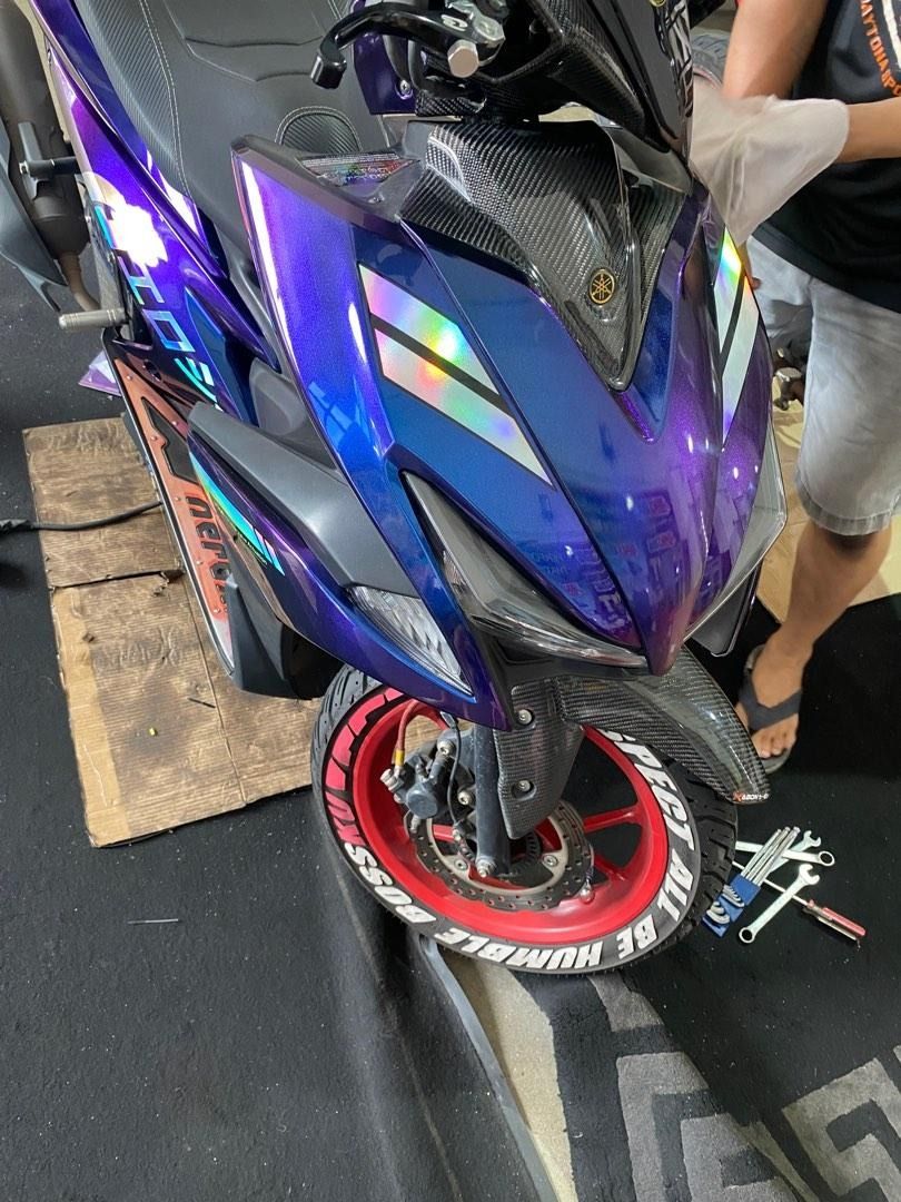 AEROX V1 HLD CUSTOM COVERSET CHROME TWO TONE, Motorcycles, Motorcycle ...