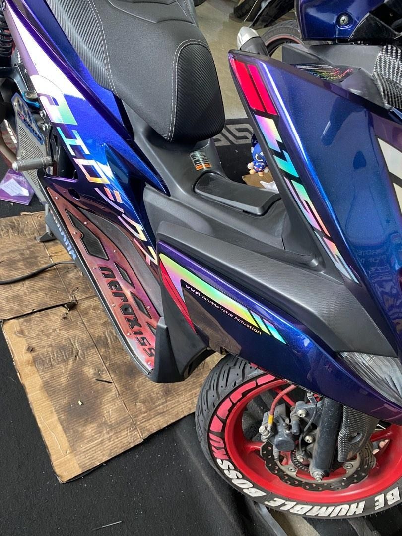 AEROX V1 HLD CUSTOM COVERSET CHROME TWO TONE, Motorcycles, Motorcycle ...