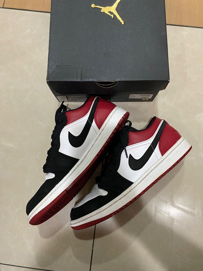 Aj1low black toe, Men's Fashion, Footwear, Sneakers on Carousell