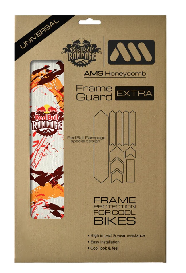 AMS Honeycomb Frame Guard Extra [Red Bull Rampage] Red Yellow, Sports ...