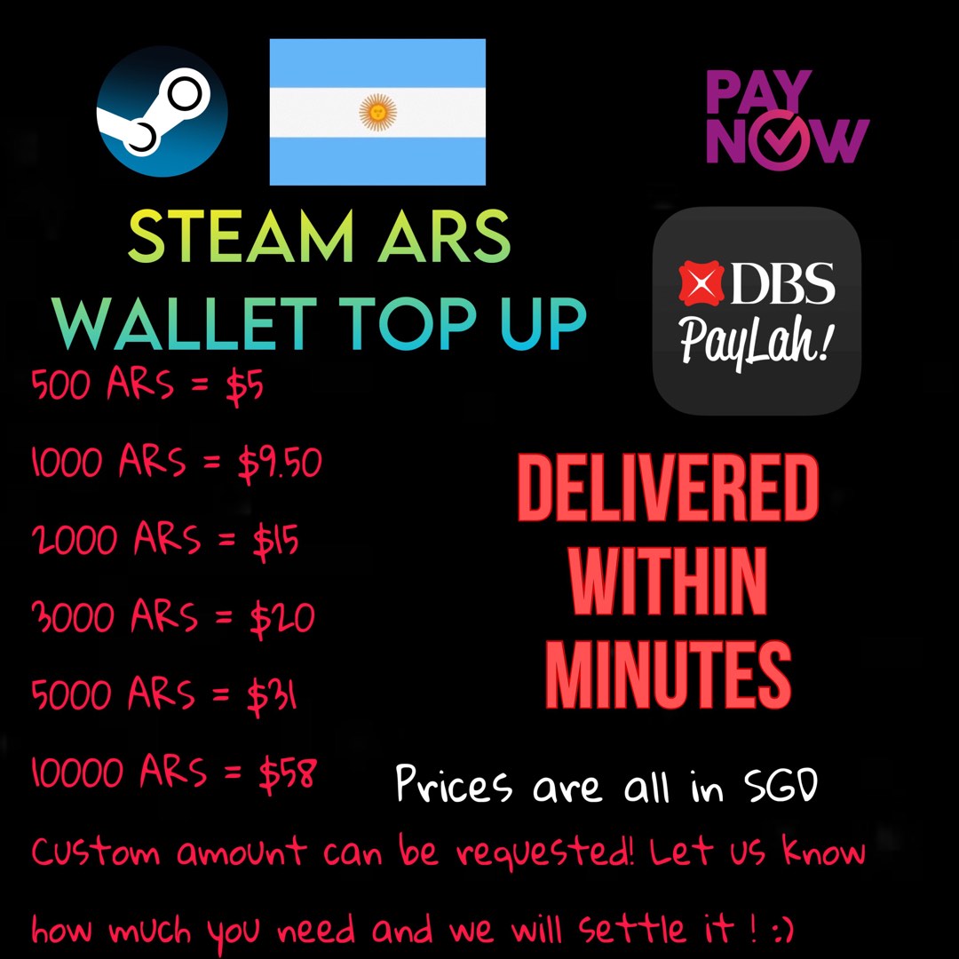 Argentina Steam Credits, Video Gaming, Gaming Accessories, Game Gift ...