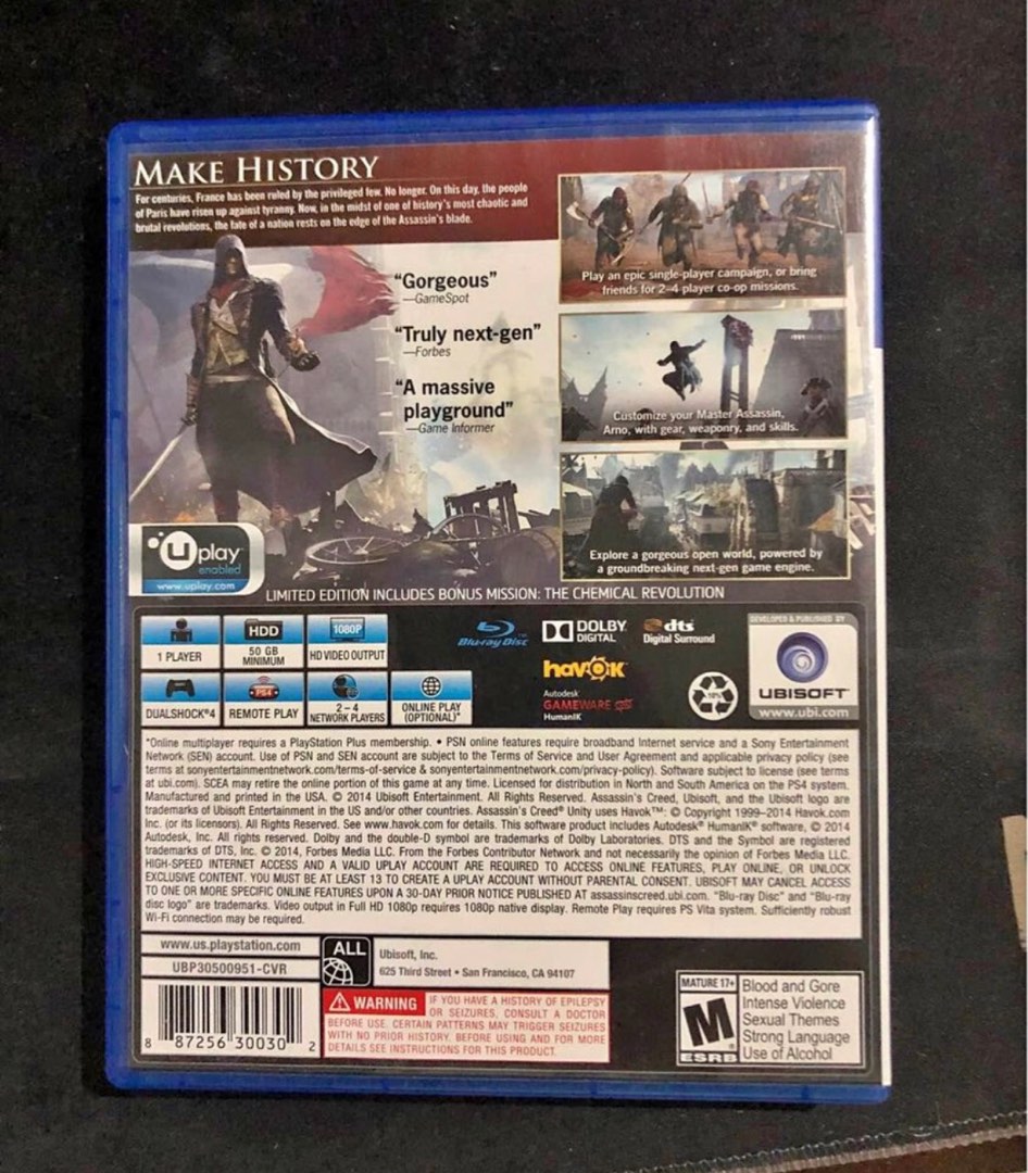 Assasin’s Creed Unity ( Limited Edition ), Video Gaming, Video Games ...