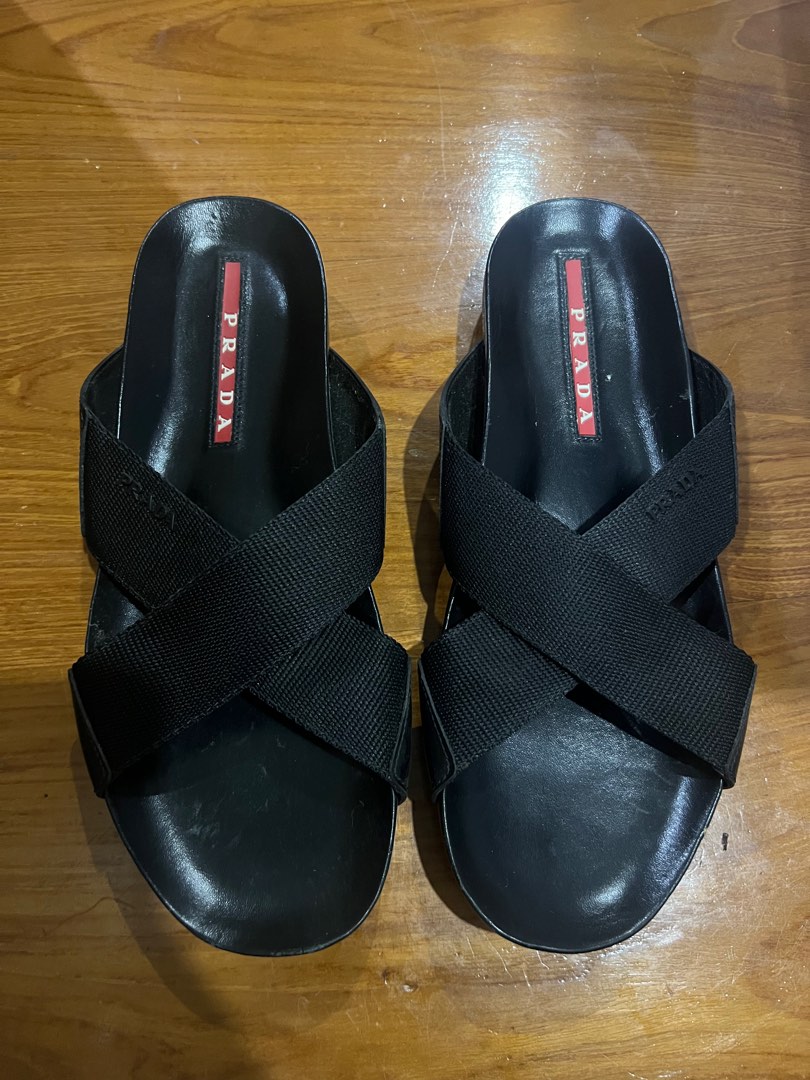 Authentic Prada Sandals, Men's Fashion, Footwear, Flipflops and Slides ...