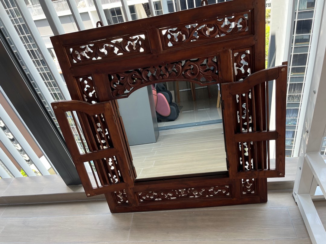 Balinese Mirror with Door, Furniture & Home Living, Home Decor, Mirrors ...