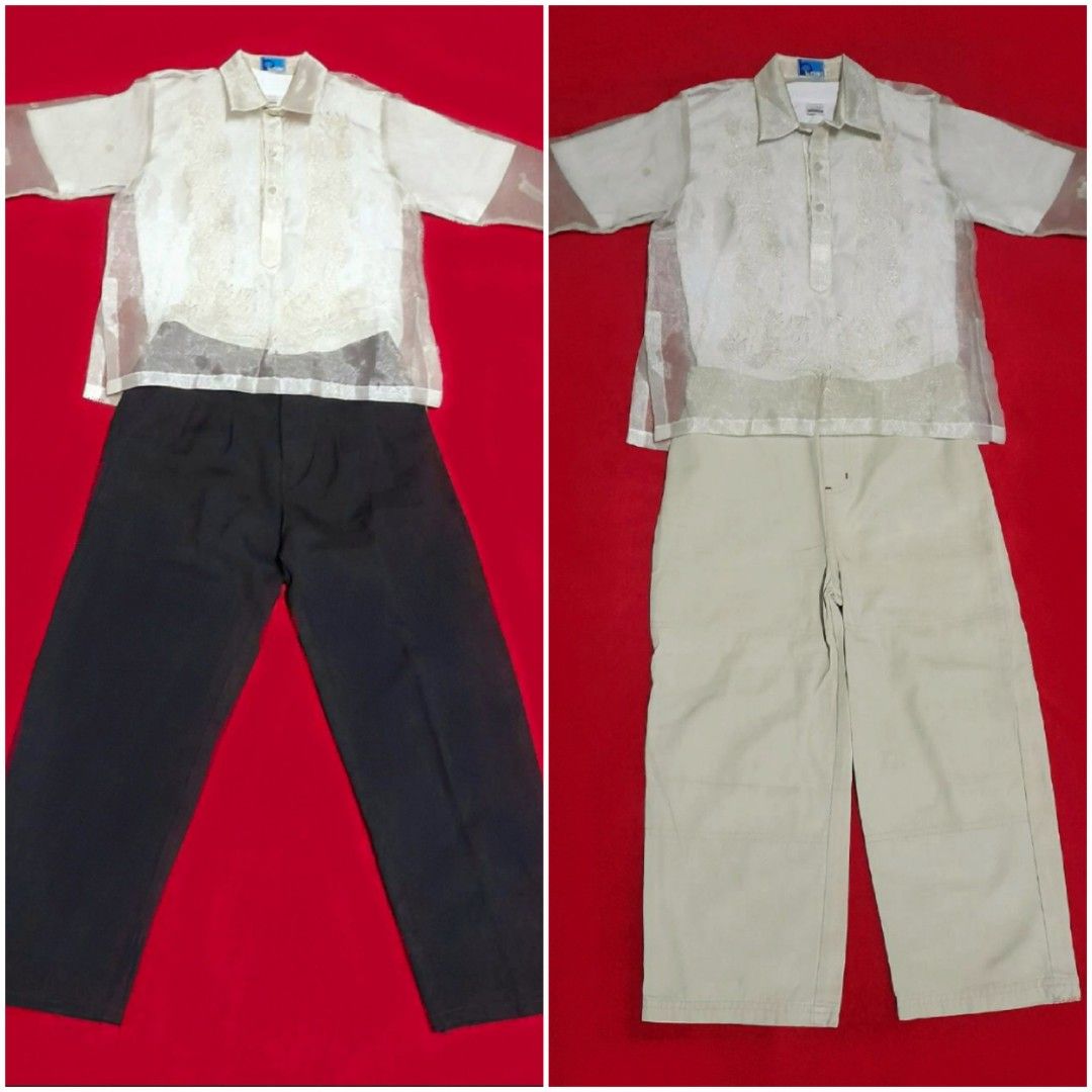 Barong Tagalog, White Shirt and Pants Set ( Linggo ng Wika Costume ) on ...
