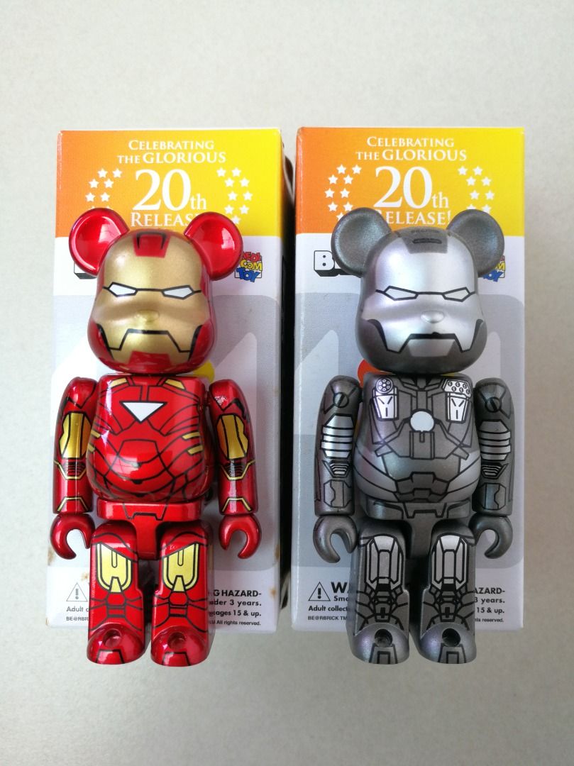 Bearbrick 100% Iron Man Mark VI & War Machine Bearbrick Set // Series 20, Hobbies & Toys ...