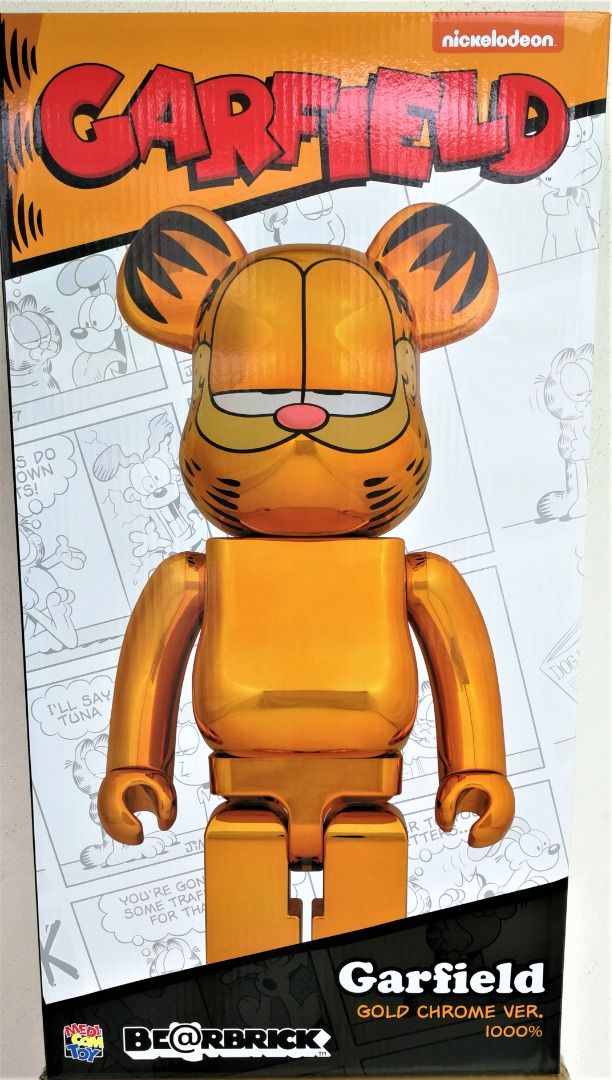 Bearbrick Garfield Gold Chrome 1000%, Hobbies & Toys, Collectibles ...
