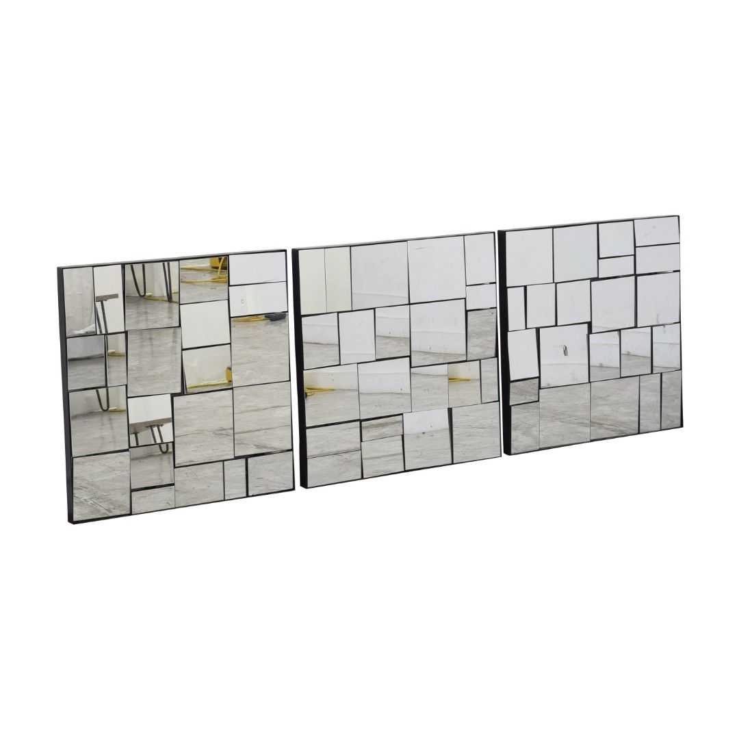 CB2 Crate & Barrel Perspective Mirror Set of 3, Furniture & Home Living ...