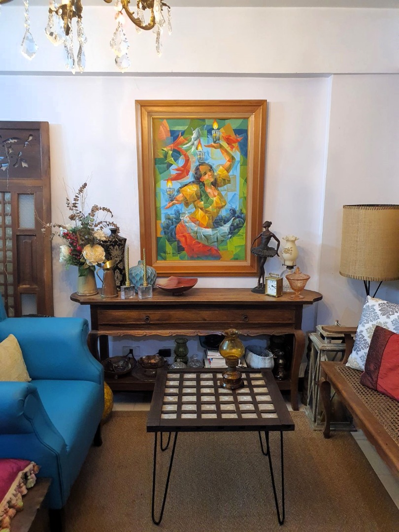 Vintage capiz coffee table made from a beautifully aged window of an ...