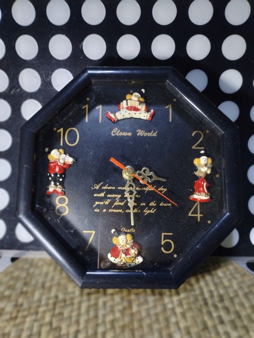 Clown World Wall Clock From UK ( Used / Selling As Is Condition/ Non ...