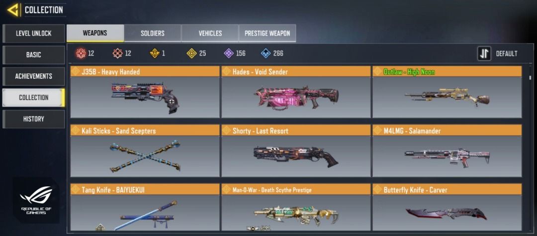 CODM GARENA with 12 maxed mythics and Spectre T-3, and multiple ...