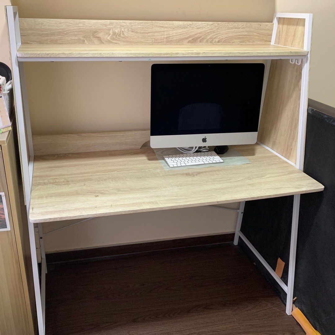 Computer Study Table with top shelf, Furniture & Home Living, Furniture ...