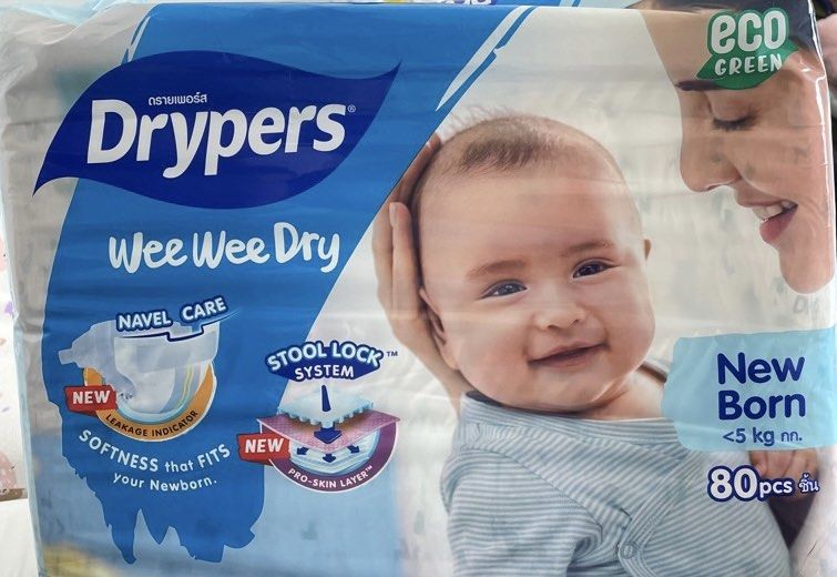 Drypers wee wee dry for newborn (NB), Babies & Kids, Bathing & Changing ...