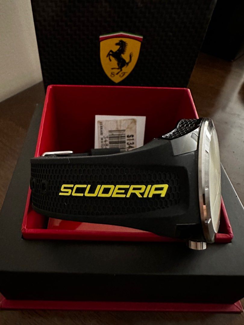 Ferrari Round Analog Black And Yellow Dial Watch on Carousell