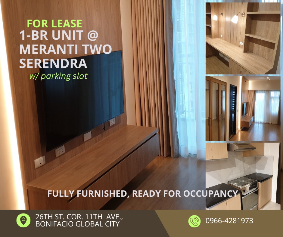 Fully Furnished One-Bedroom 56 sqm Unit at Meranti, Two Serendra, BGC ...
