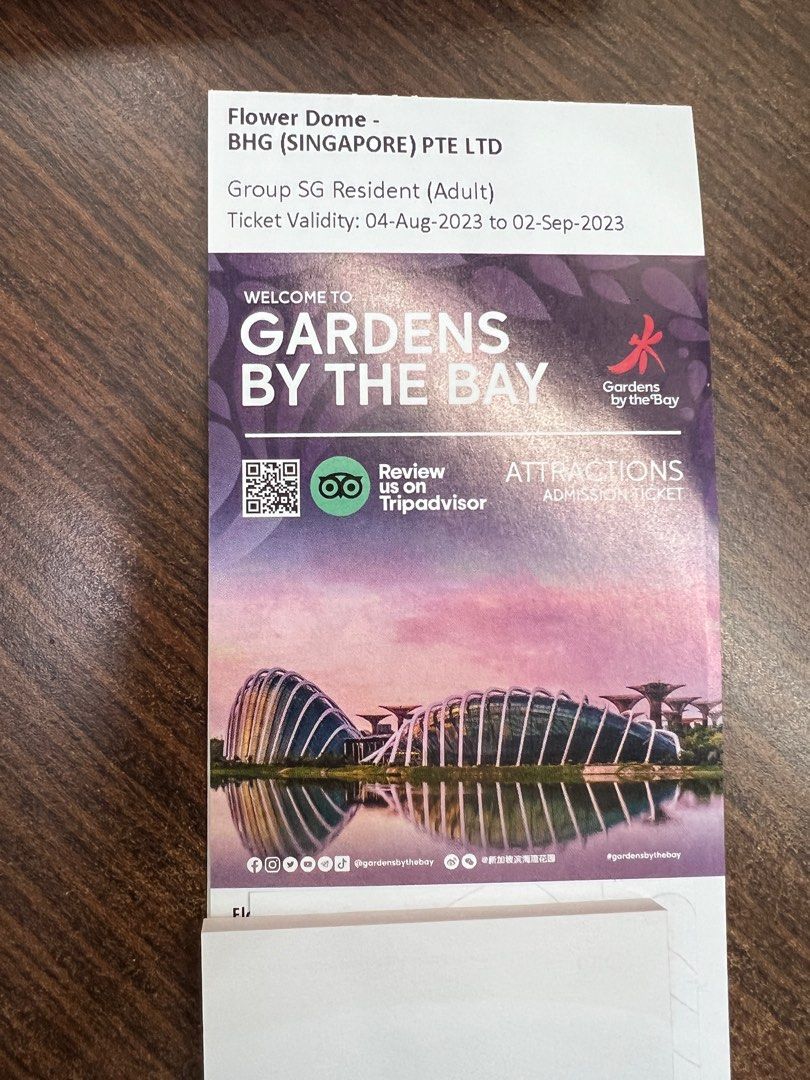 Gardens by the bay flower dome ticket x 2, Tickets & Vouchers, Local ...