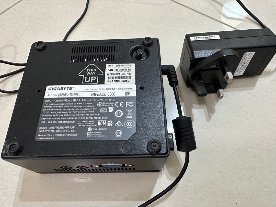 Gigabyte GB-BACE-3000 Mini Desktop (Barebone), Computers & Tech ...