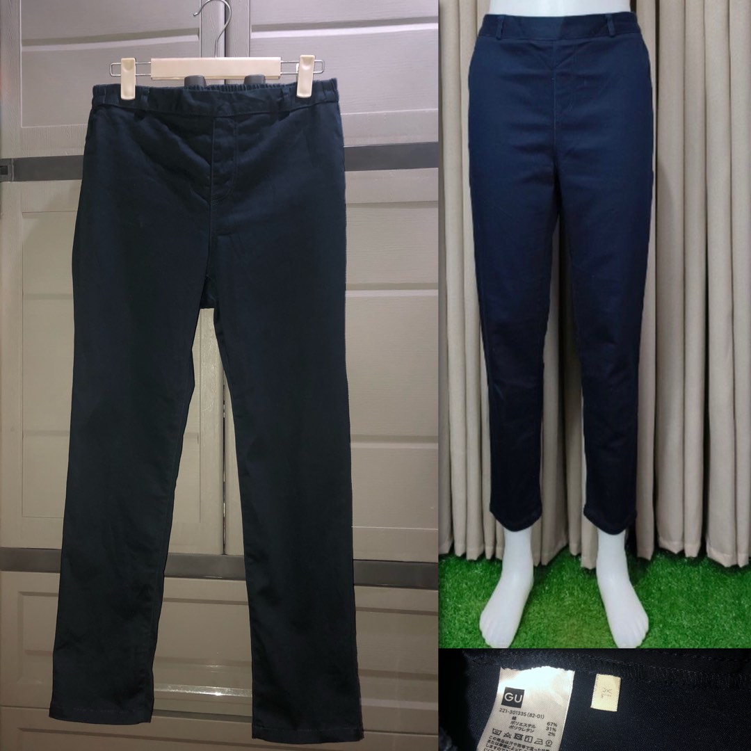 GU Navy Blue Ankle Pants on Carousell