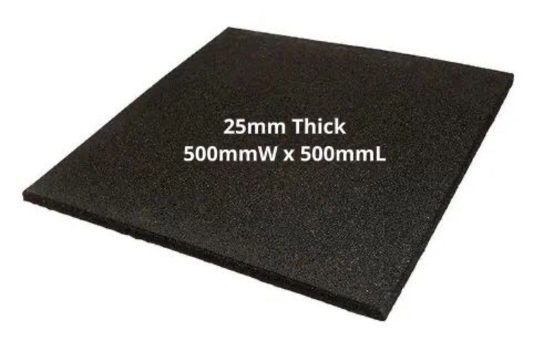 [ Rdy Stock] Gym tiles 25mm x 500mm x 500mm rubber floor mat can self ...