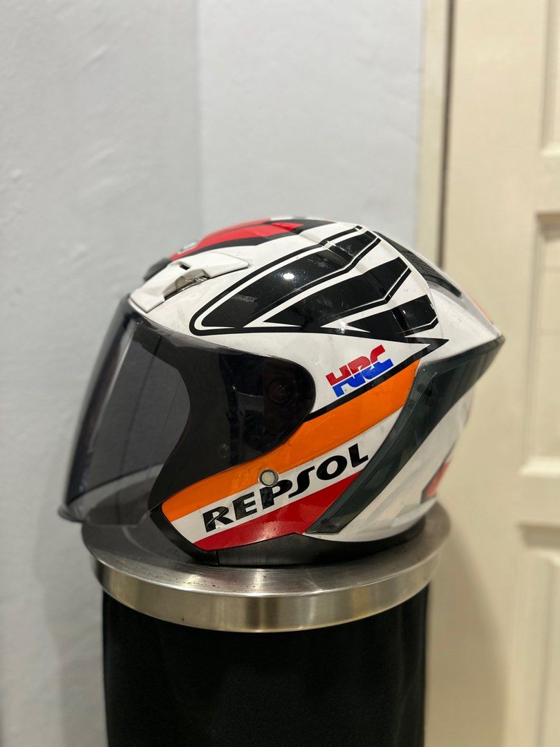 MHR Repsol Edition Helmet Smoke Visor, Motorbikes on Carousell