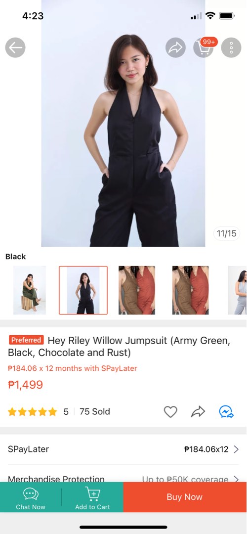 Hey Riley Willow Jumpsuit in Chocolate on Carousell
