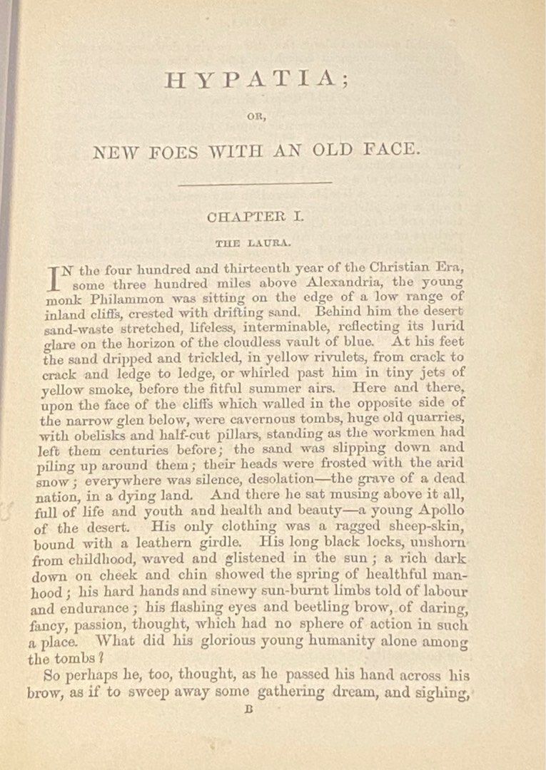 Hypatia: or New Foes with an Old Face by Charles Kingsley (Antique book ...