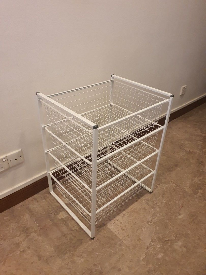 IKEA JONAXEL wire basket, white, Furniture & Home Living, Home ...
