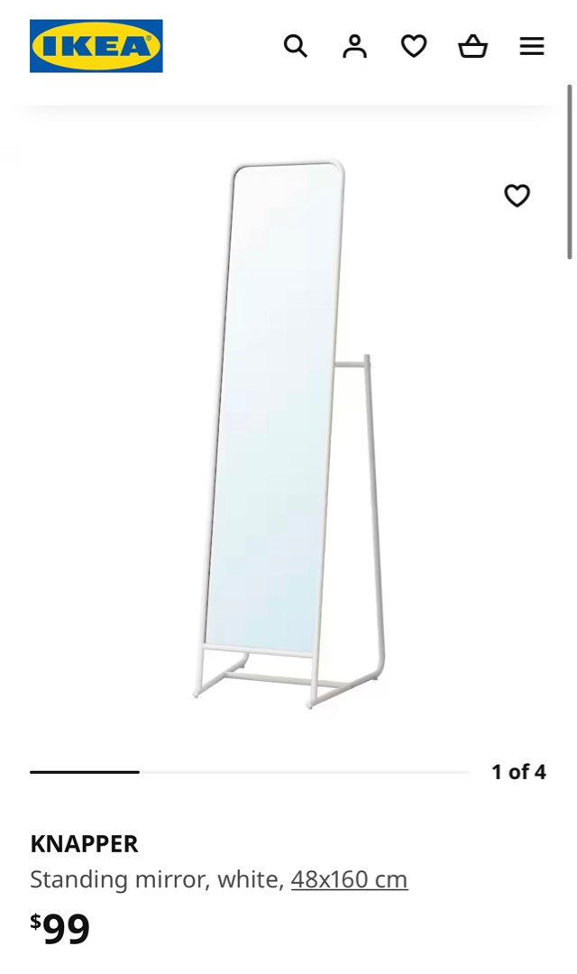 IKEA KNAPPER WHITE MIRROR, Furniture & Home Living, Home Decor, Mirrors ...