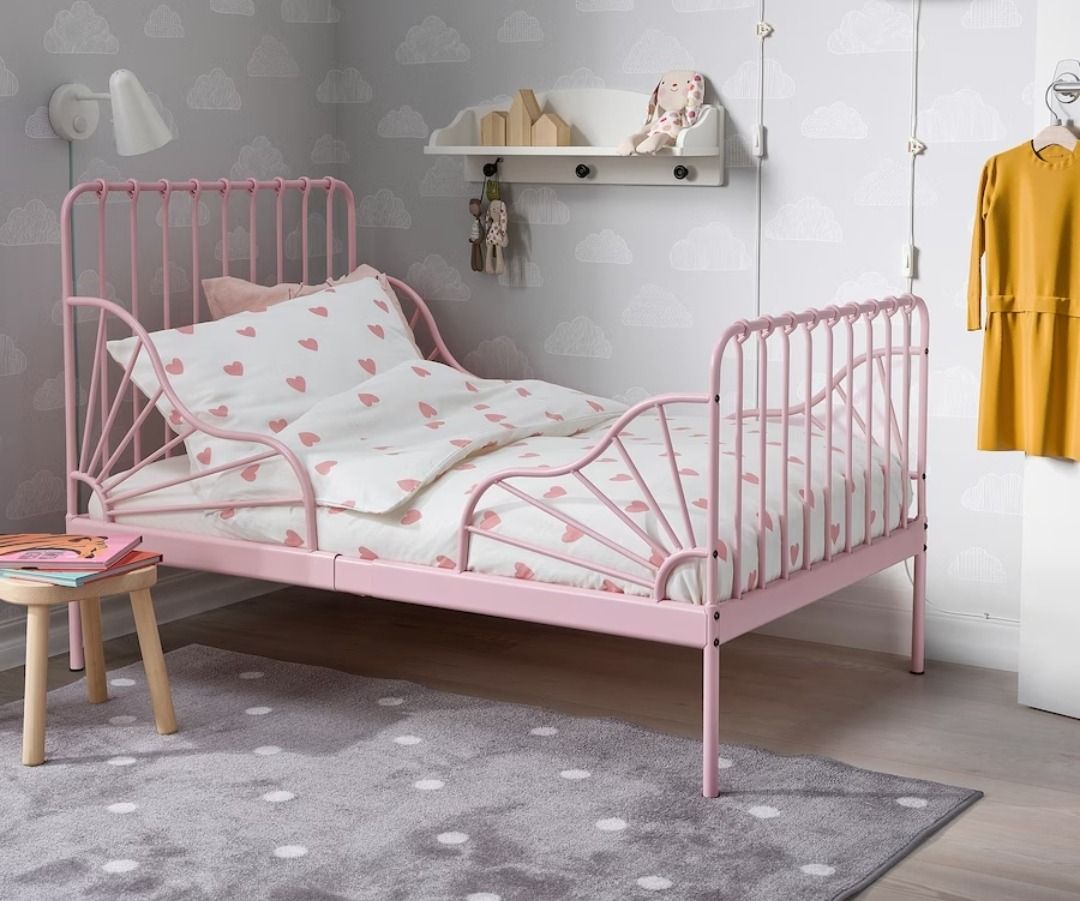 IKEA MINNEN (Extendable bed) + VIMSIG (Foam mattress), Furniture & Home ...