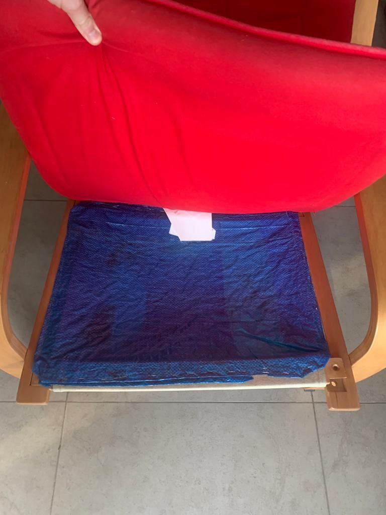 IKEA Poang Armchair with footstool, Furniture & Home Living, Furniture ...