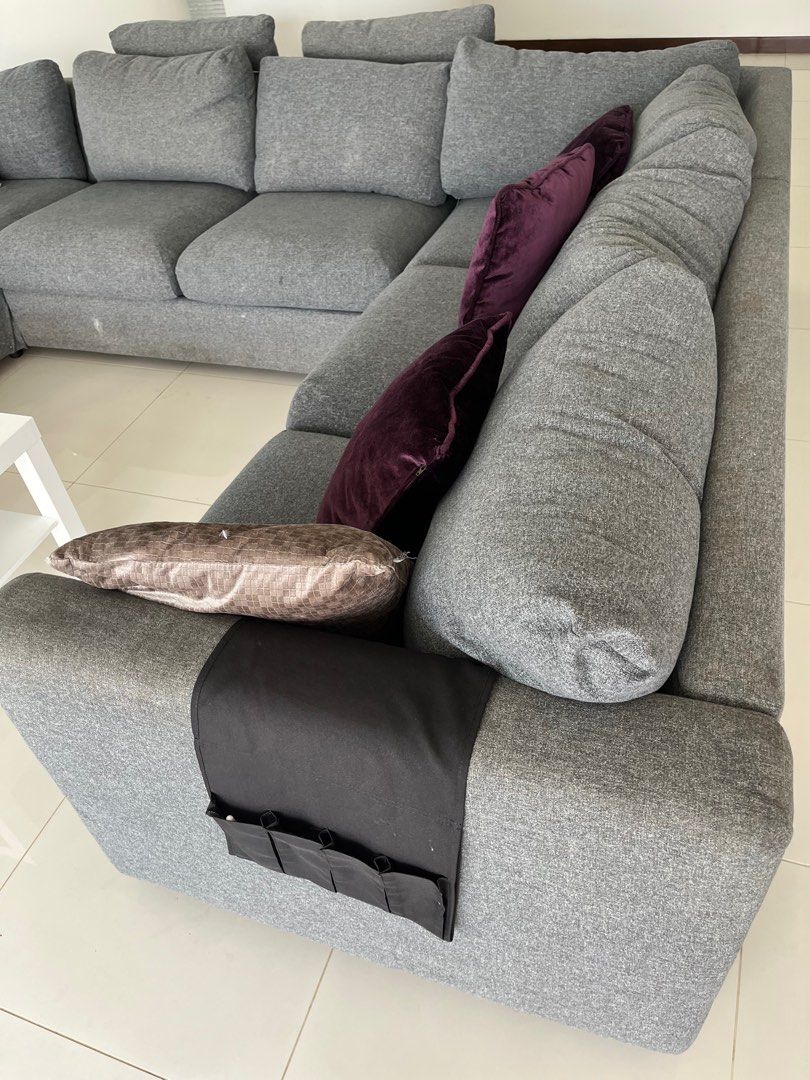 IKEA VIMLE Corner sofa, 5-seat, with chaise longue/Gunnared medium grey ...