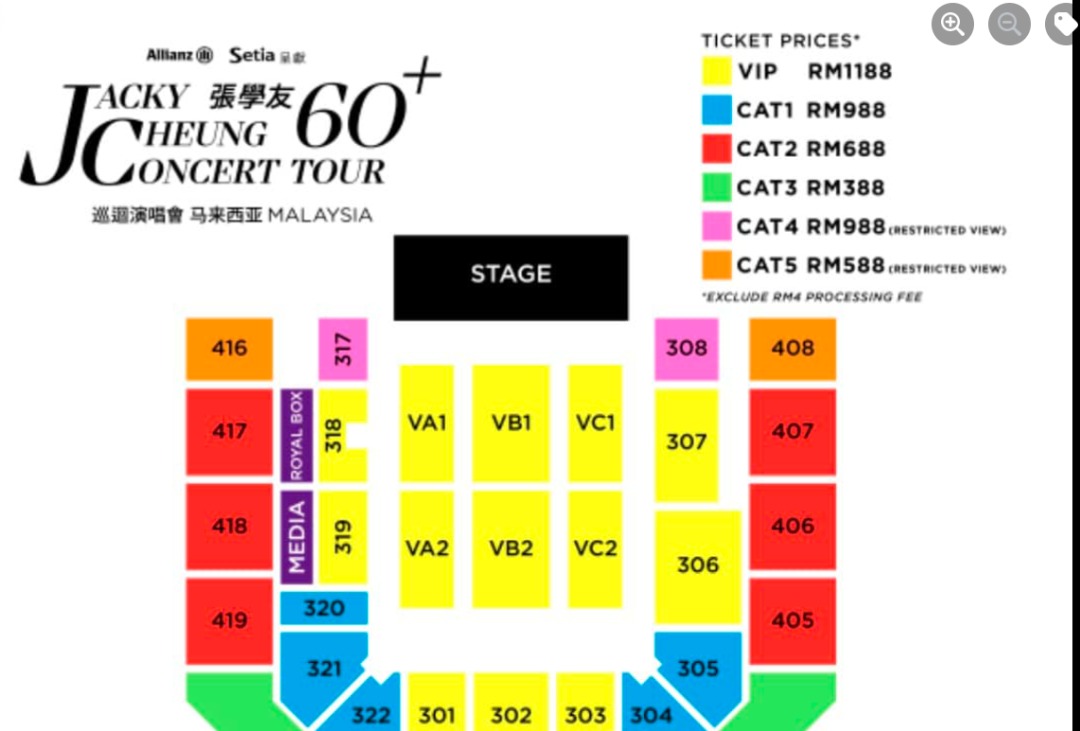 Jacky cheung 2023 malaysia concert 12august cat 5x 4, Tickets & Vouchers, Event Tickets on Carousell