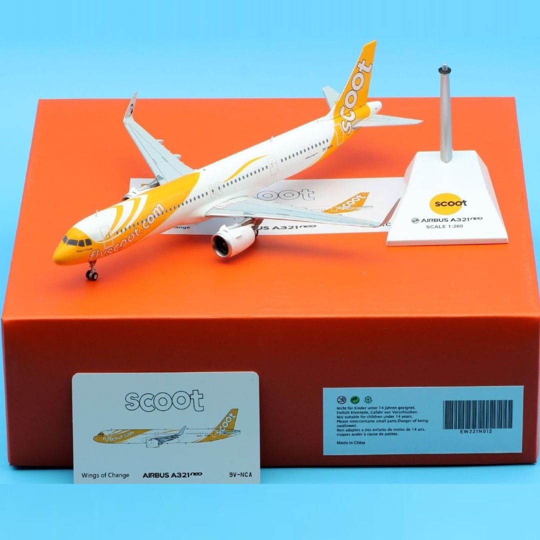 JC Wings Scoot Singapore Airlines Airbus A321neo 9V-NCA 1:200 Airplane ...