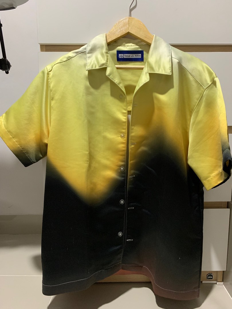 Kemeja Gradasi Tenue De Attire Kuning Hitam, Fesyen Pria, Pakaian ...