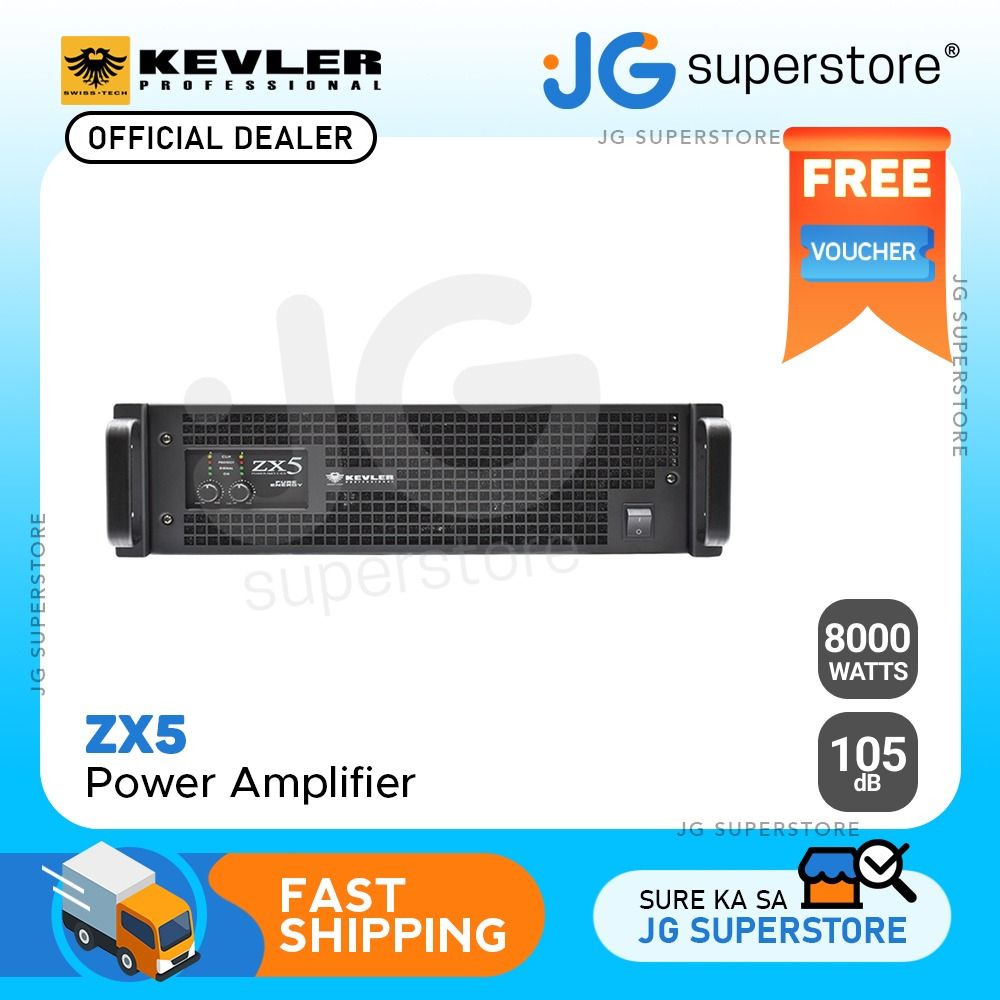 KEVLER ZX5 Series 8000W Power Amplifier Class H with Dual Variable Speed Fans, Stereo, Parallel ...