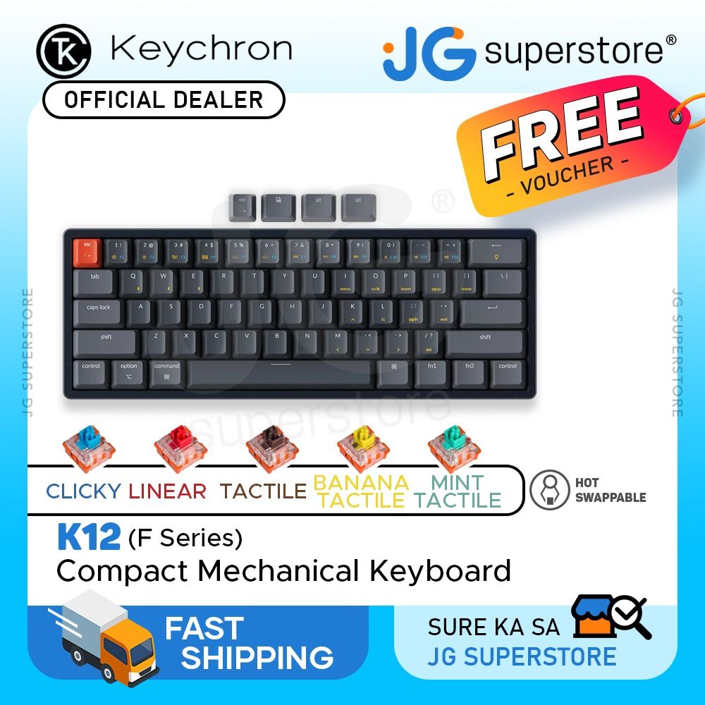 Keychron K12 61 Keys Compact Bluetooth Wireless / Wired TKL Tenkeyless ...