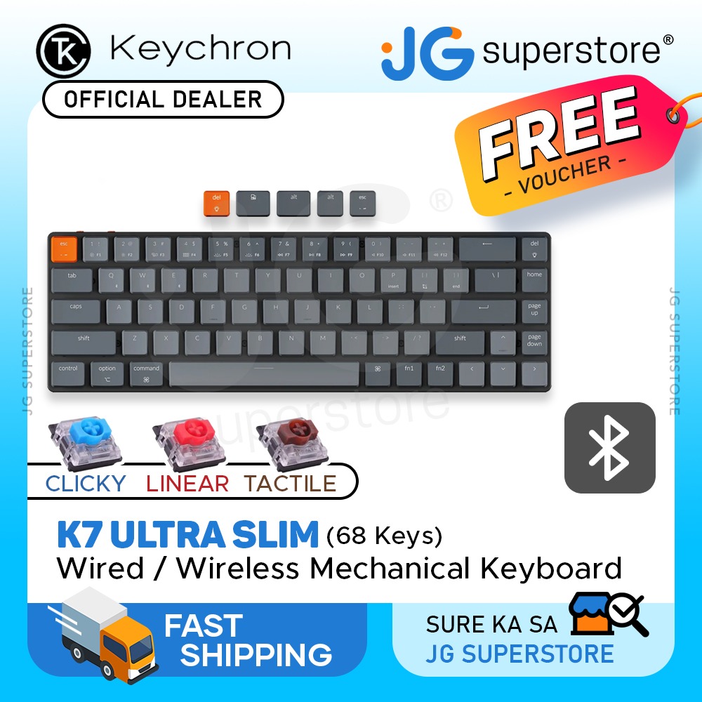Keychron K7 68 Keys Ultra Slim BT Wireless / Wired Compact TKL ...