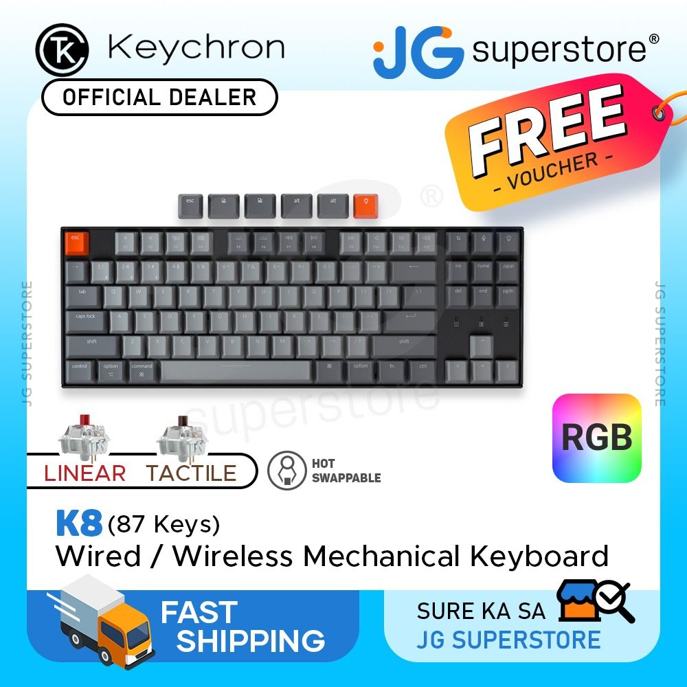 Keychron K8 87 Keys Bluetooth Wireless / Wired Tenkeyless Mechanical ...