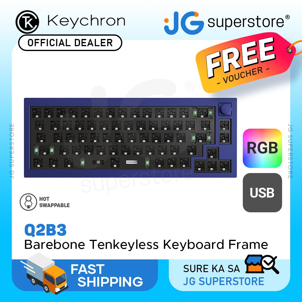 Keychron Q2 QMK 68 Keys Barebone Custom Wired TKL Tenkeyless Mechanical ...