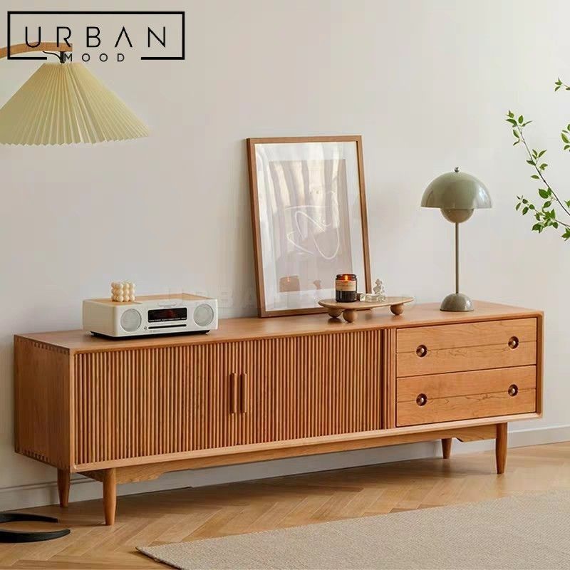 KOMO Japandi Solid Wood TV Console, Furniture & Home Living, Furniture ...