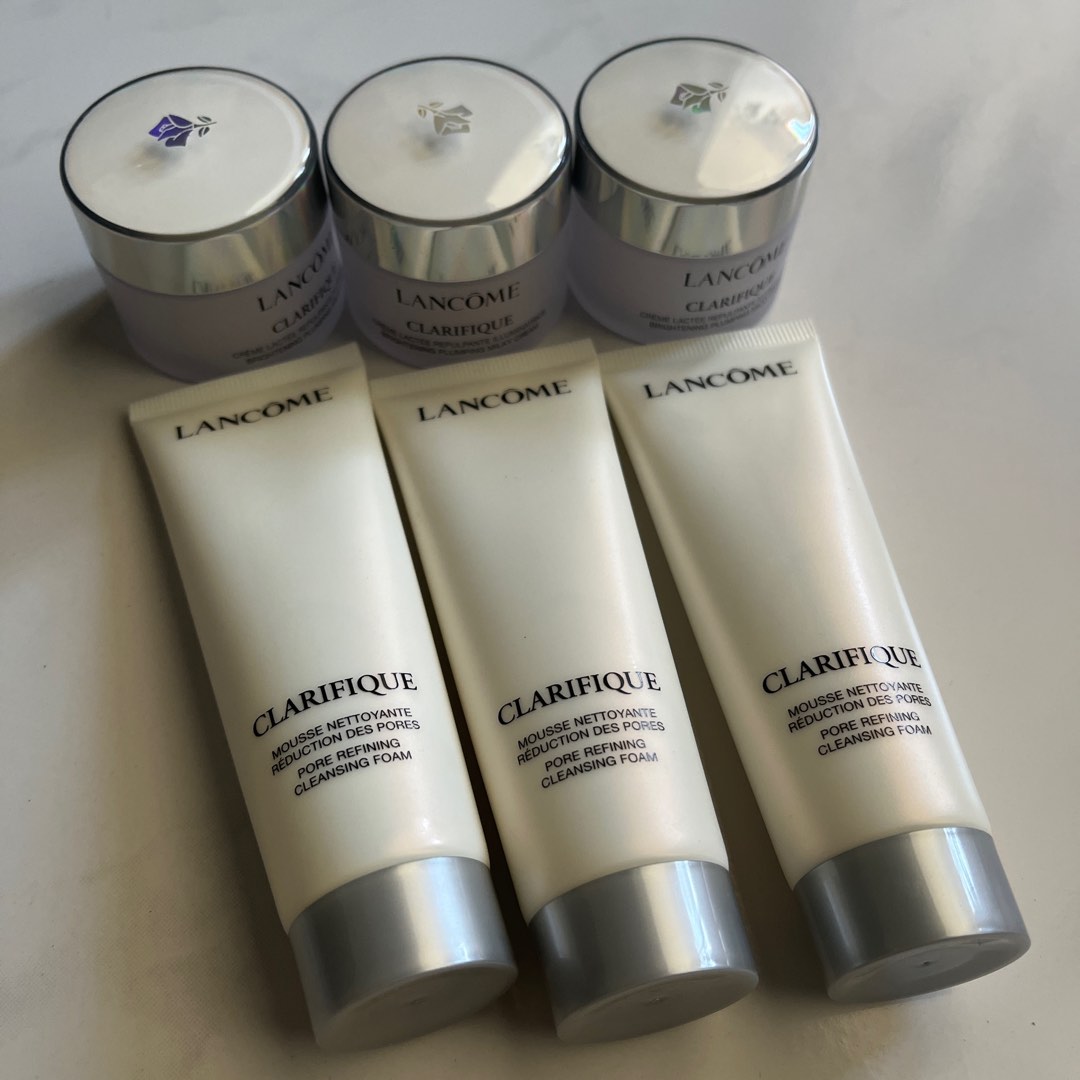 Lancome CLARIFIQUE - Pore Refining Cleansing Foam 50ml & Brightening Plumping Milky Cream 15ml ...