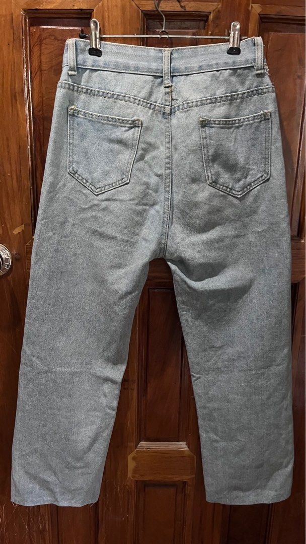 Light Colored Denim Jeans: wideleg & garterized, Women's Fashion ...