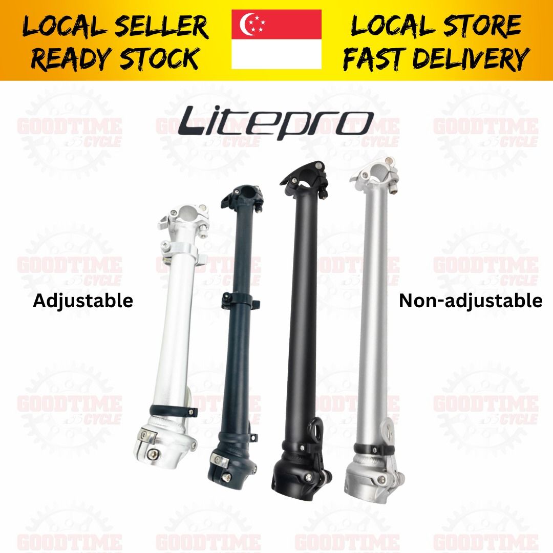 Litepro Head Tube Folding Bike Adjustable 40cm Non Adjustable Fixed Stem Quick Release QR 25.4mm Foldie Foldable Bicycle Bike Sports Equipment Bicycles Parts Parts Accessories on Carousell