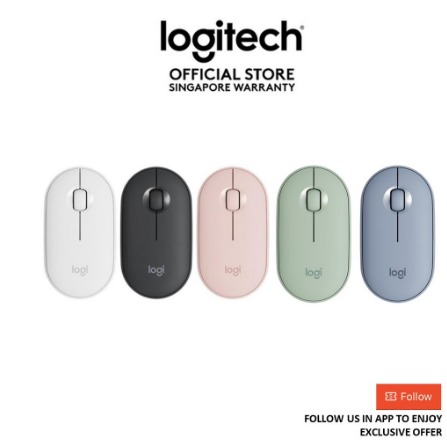 Logitech M350 Pebble Wireless Bluetooth Mice, Silent Clicking and ...