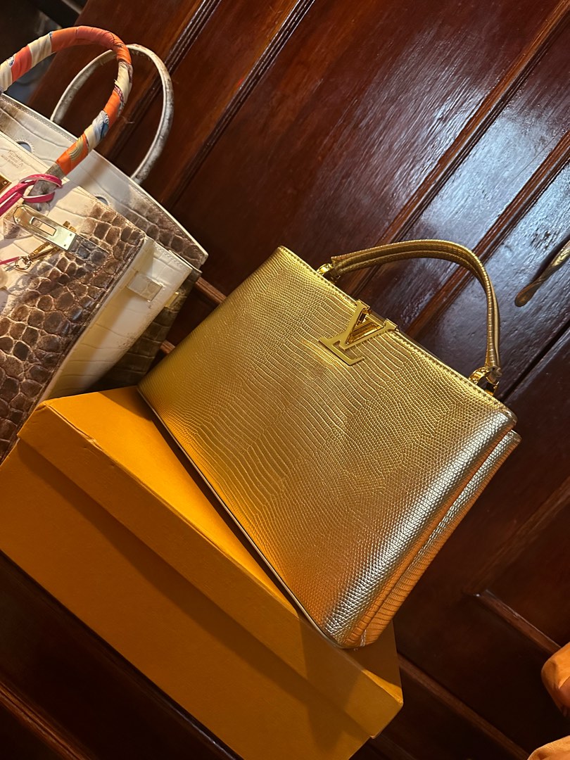 LV CAPUCINE in gold ombre lizard, Luxury, Bags & Wallets on Carousell