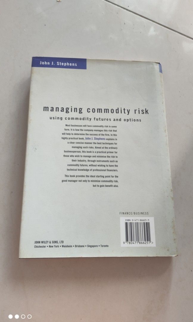 Managing Commodity Risk by John J. Stephens, Hobbies & Toys, Books ...